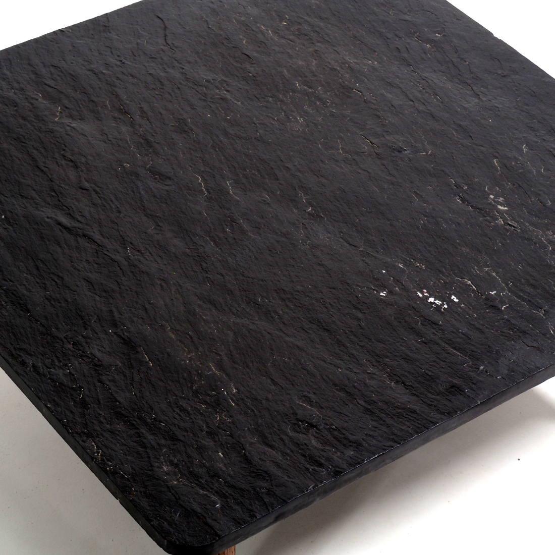 1960s Rudimentary Coffee Table with Slate Top at 1stDibs
