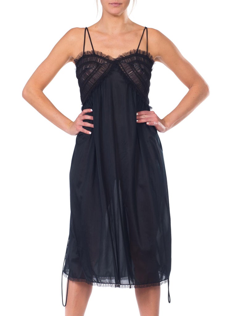 1960s Ruffled Lace Nylon Negligee at 1stDibs
