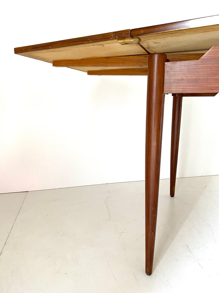 1960s Scandinavian Extendible Wood Table For Sale at 1stDibs