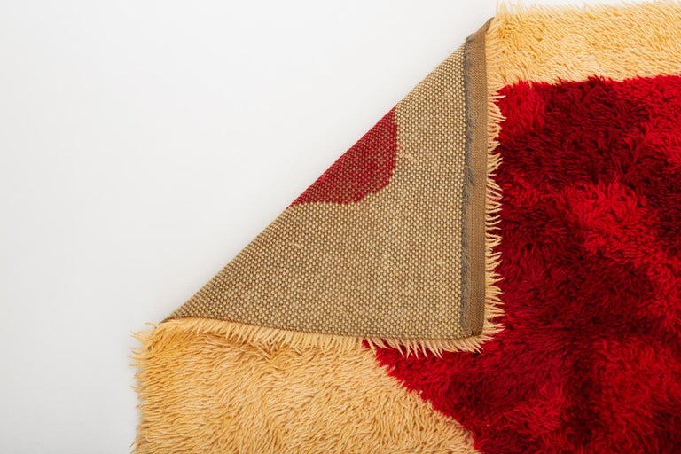 1960s Scandinavian Modern Op Art Shag Area Rug at 1stDibs