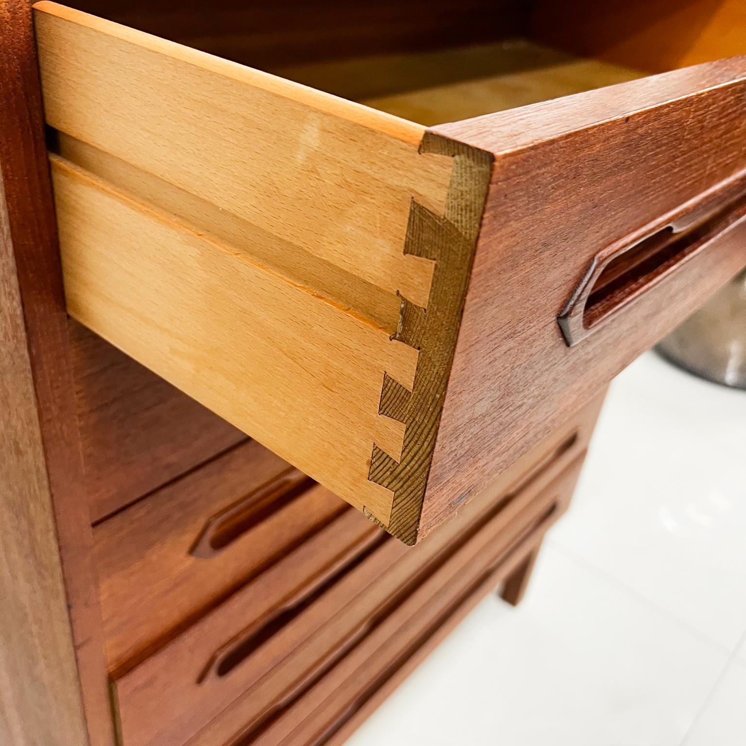 1960s Sculptural Teak Highboy Dresser Mid-Century Modern Tall Legs For ...