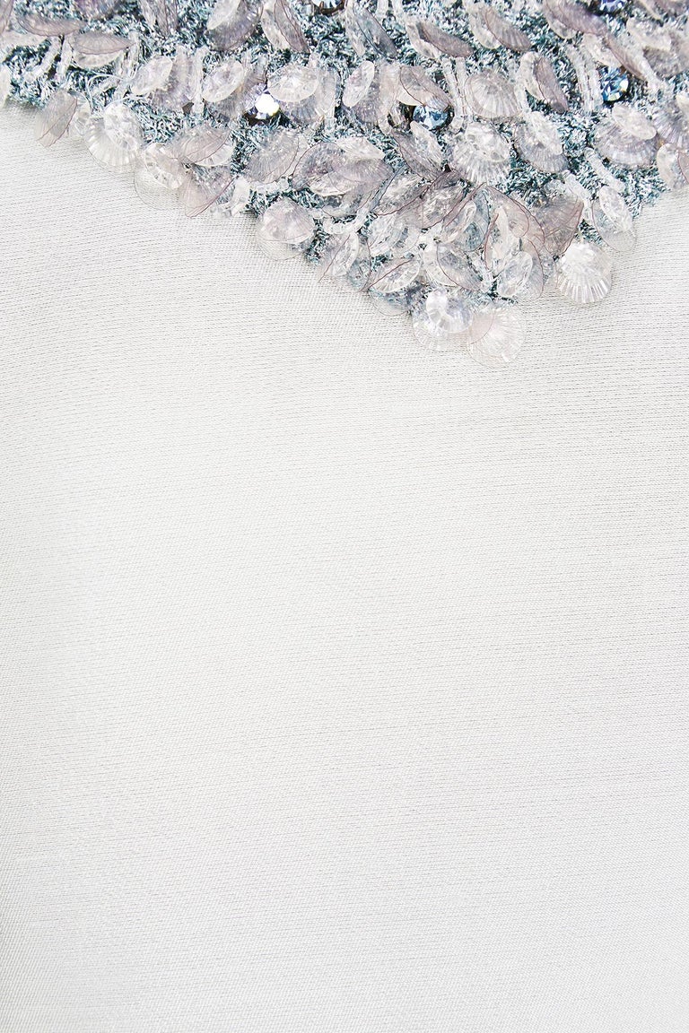 1960s Sea Foam Green Silk Gazzar Embellished Couture Dress For Sale at ...