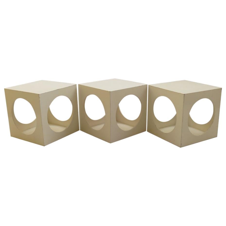Four Square Storage Cube Lacquer and Walnut For Sale at 1stDibs
