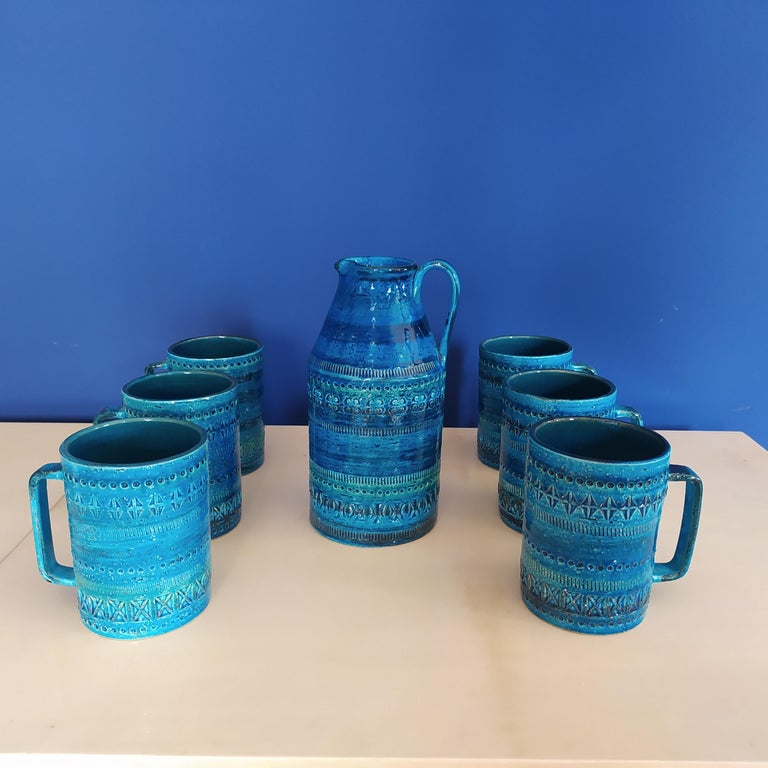 1960s Set of a Jug with Six Cups by Aldo Londi for Bitossi For Sale at ...