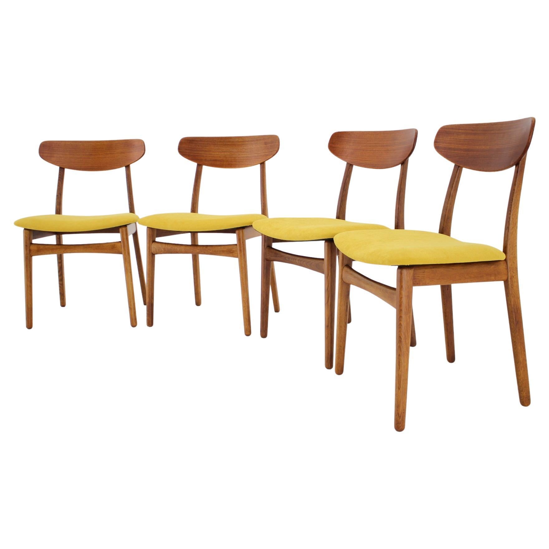 1960s Set of Four Henning Kjærnulf Teak Dining Chairs for Bruno Hansen ...