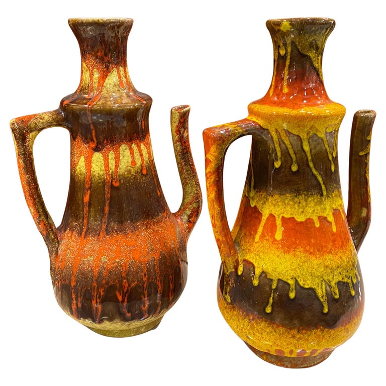 1960s Set of Two Modernist Italian Ceramic Jugs by Artigiana Ceramica ...