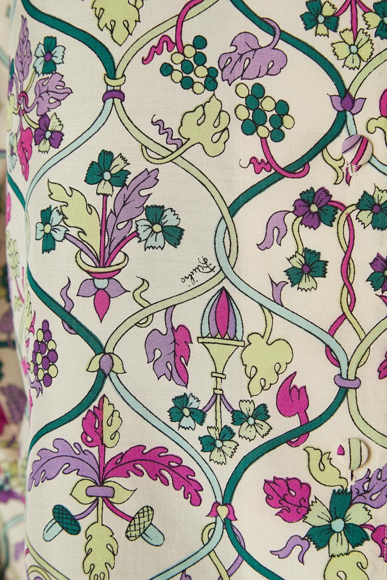 1960's Silk printed shirt Emilio Pucci For Sale at 1stDibs