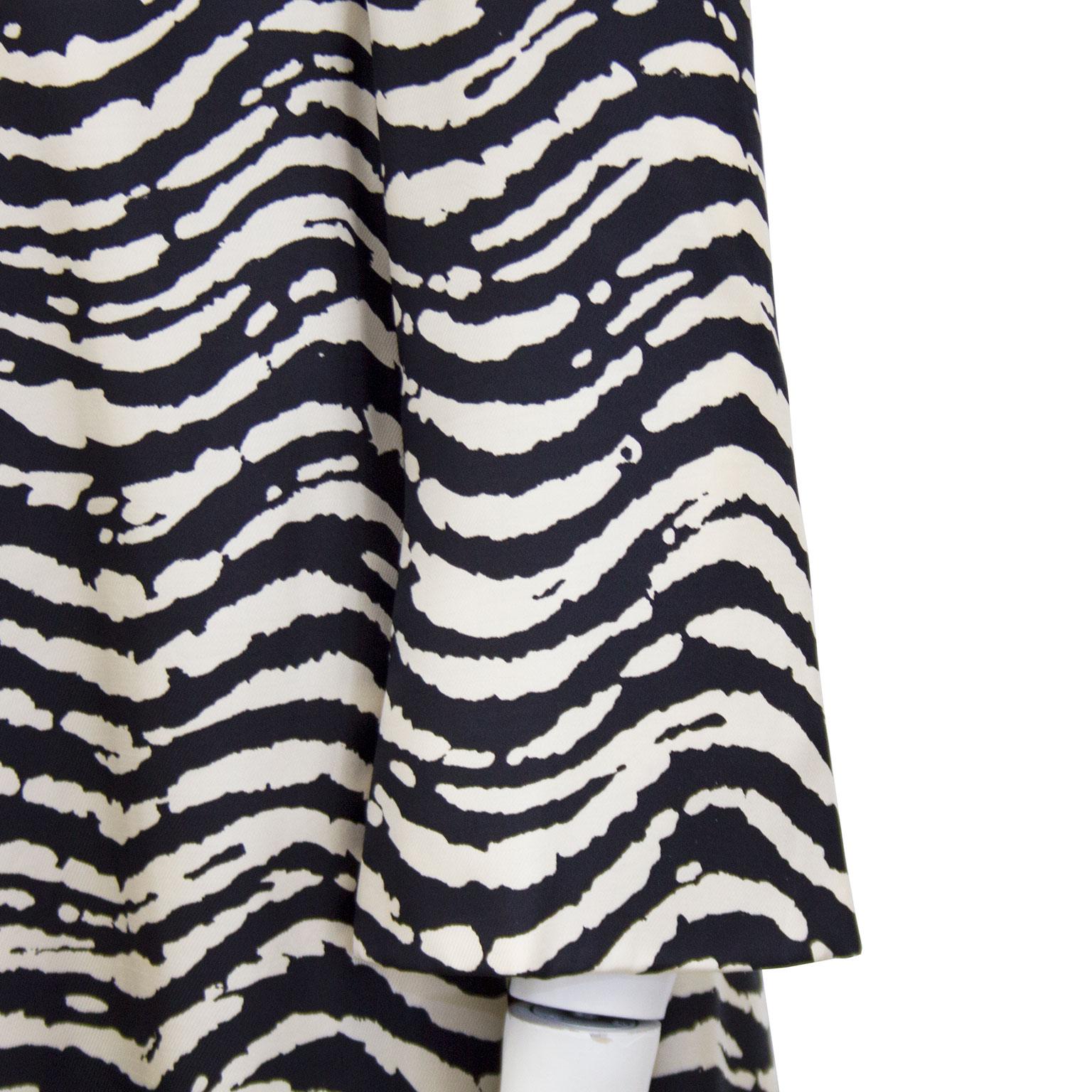 1960s Silk Zebra Printed Swing Dress at 1stDibs