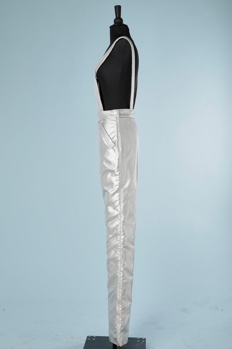 1960's silver dungarees with white terry cloth lining Courrèges Paris ...