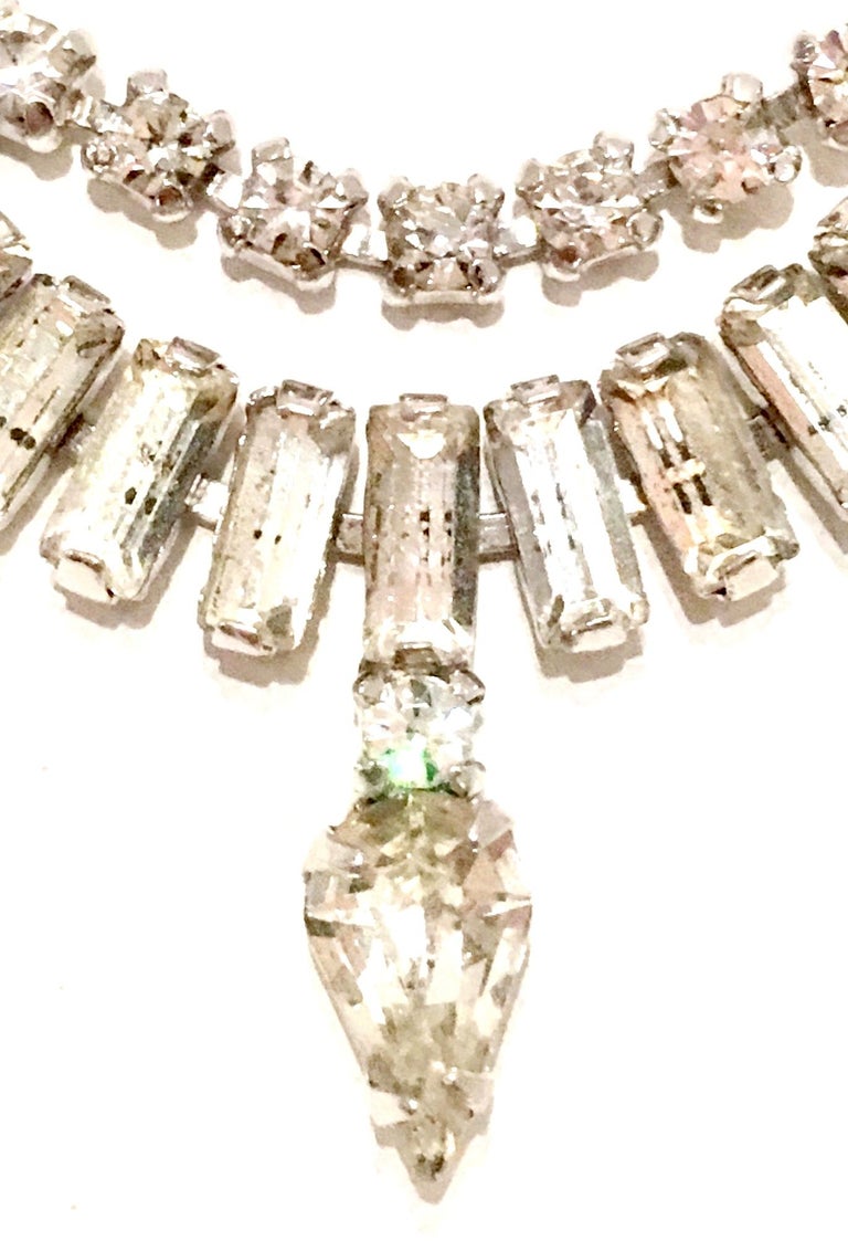 1960'S Silver and Swarovski Crystal Choker Style Necklace By, Kramer Of ...