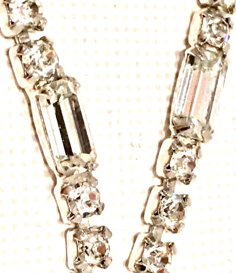 1960'S Silver and Swarovski Crystal Choker Style Necklace By, Kramer Of ...