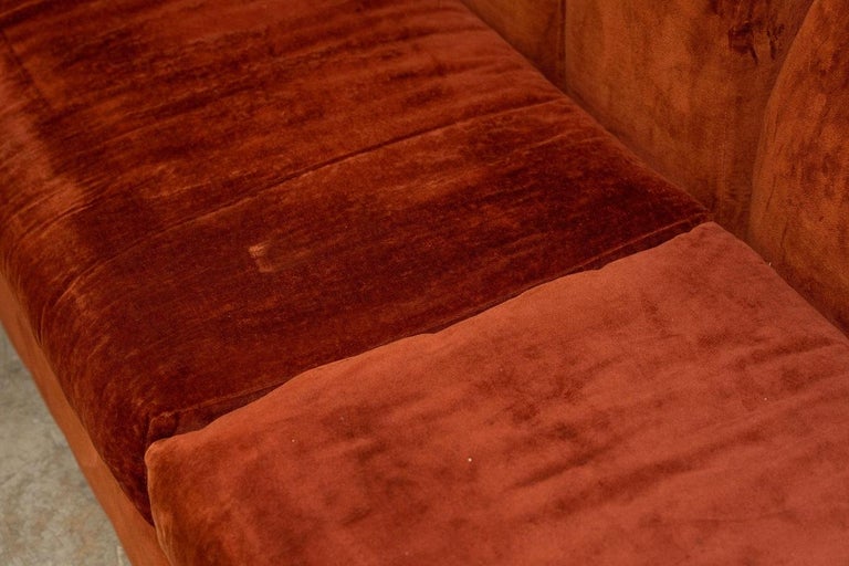 1960s "Skyscraper" Design Velvet Sectional Sofa at 1stDibs