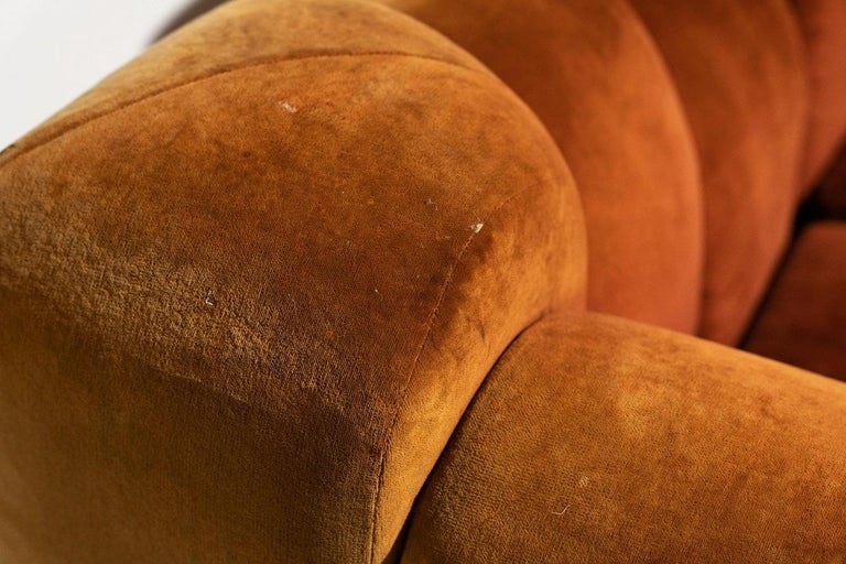 1960s "Skyscraper" Design Velvet Sectional Sofa For Sale at 1stDibs