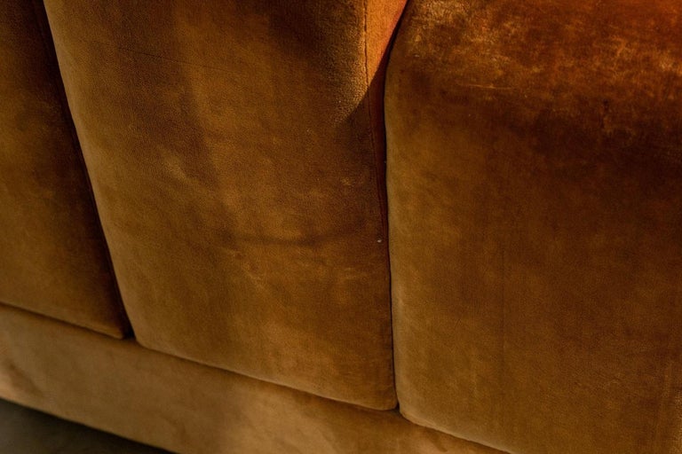 1960s "Skyscraper" Design Velvet Sectional Sofa at 1stDibs
