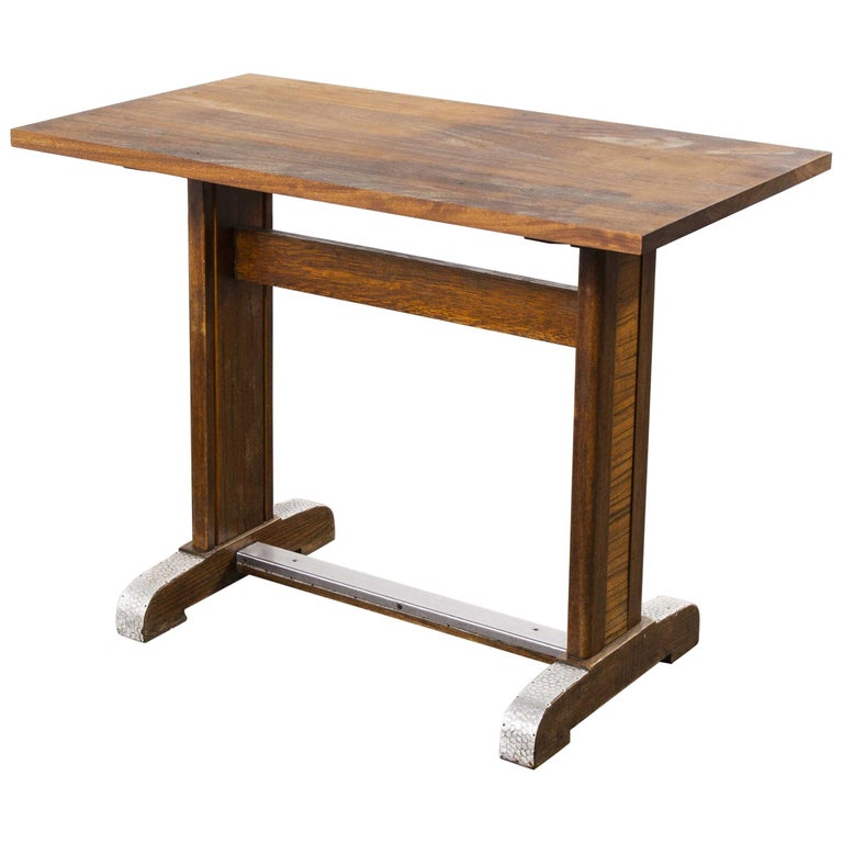 1960s Small Oak French Bistro Café Kitchen Dining Table, 'Model 3' at ...