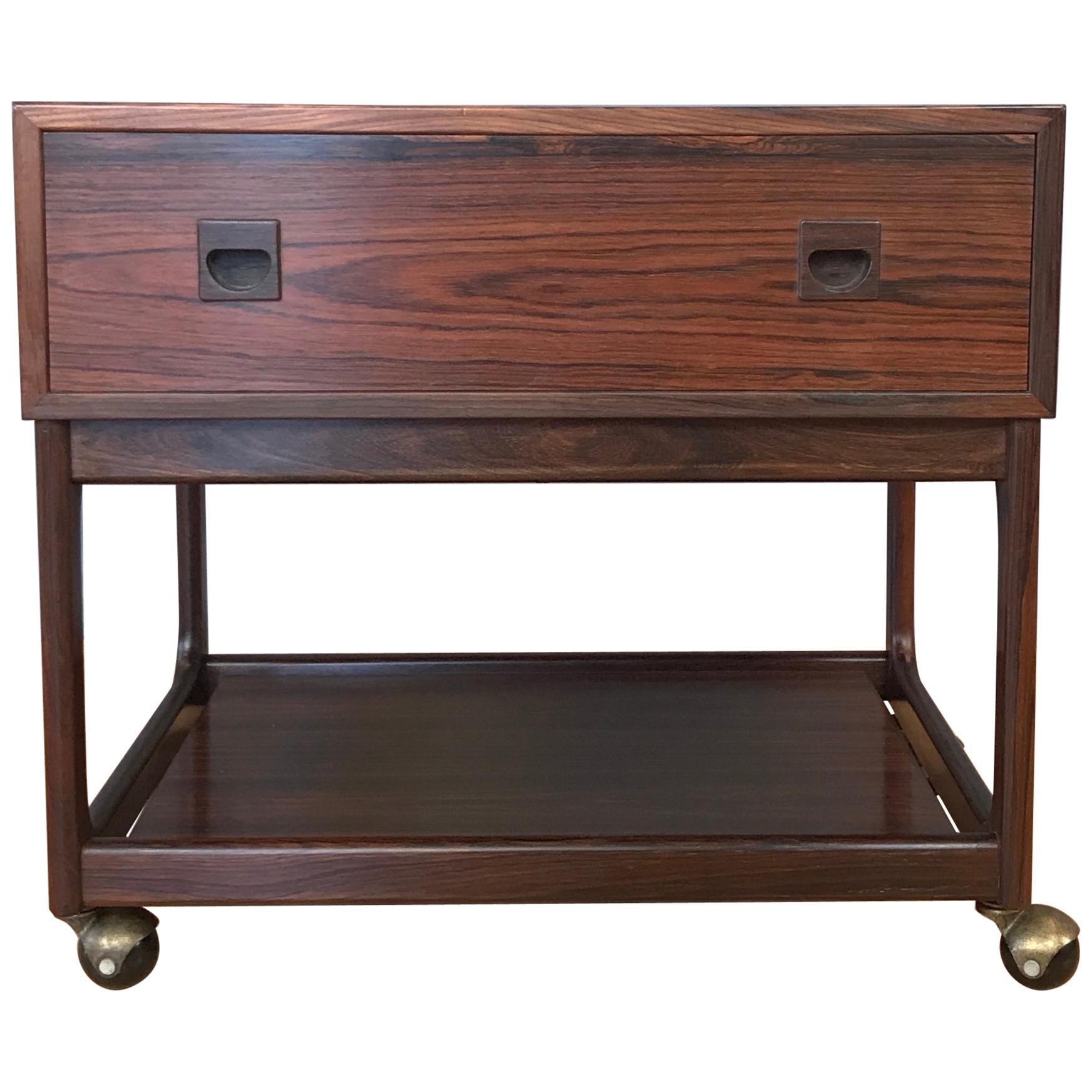 Small Scandinavian Rosewood Side Table For Sale at 1stDibs