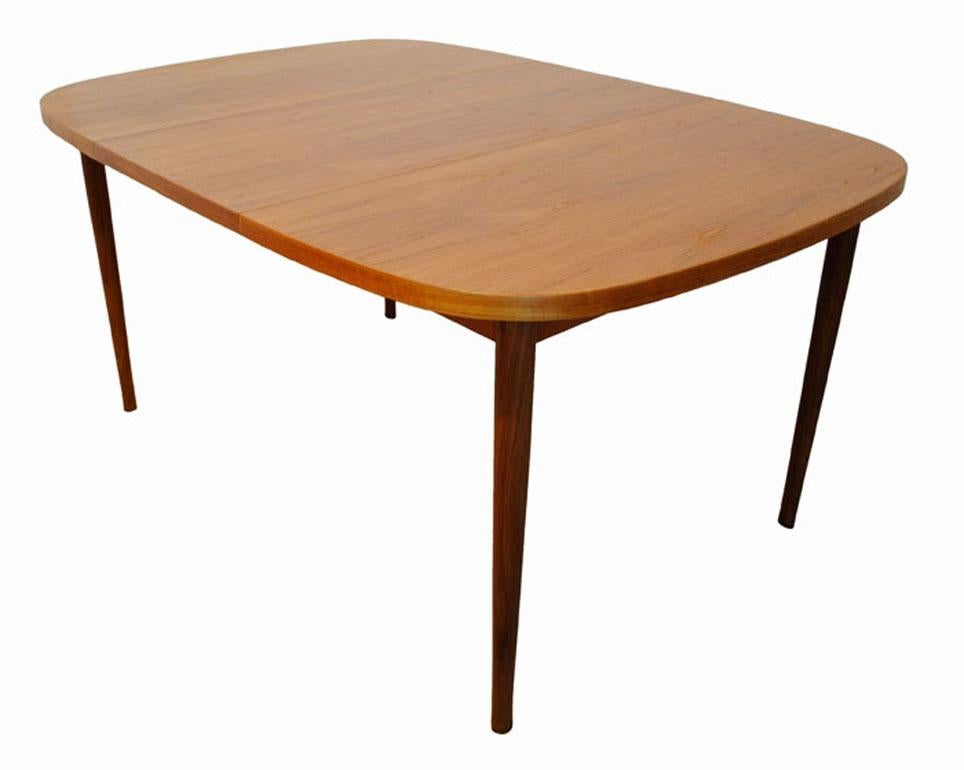 1960s Small Teak Dining Table with Extension For Sale at 1stDibs