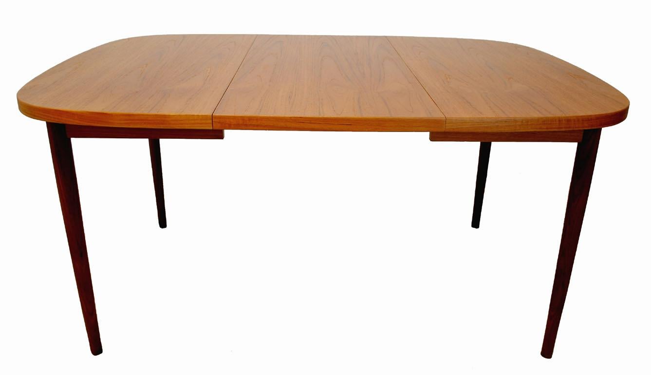 1960s Small Teak Dining Table with Extension For Sale at 1stDibs