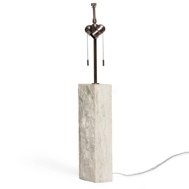 1960s Solid White Limestone Table Lamp by Hansen Lighting Co. For Sale ...