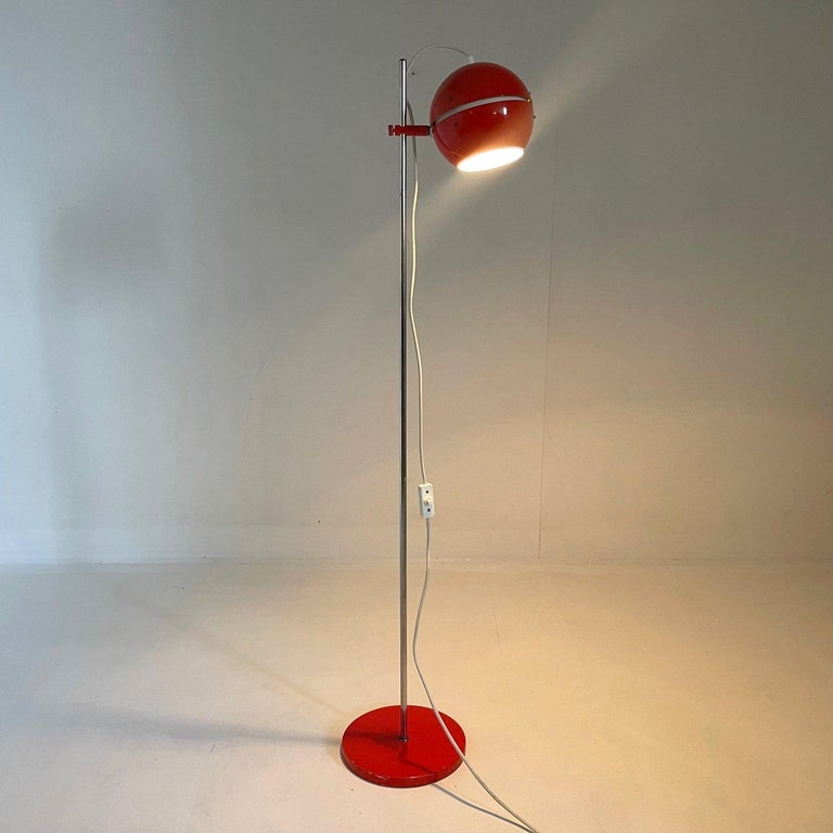 1960's, Space Age Red Floor Lamp, Germany For Sale at 1stDibs