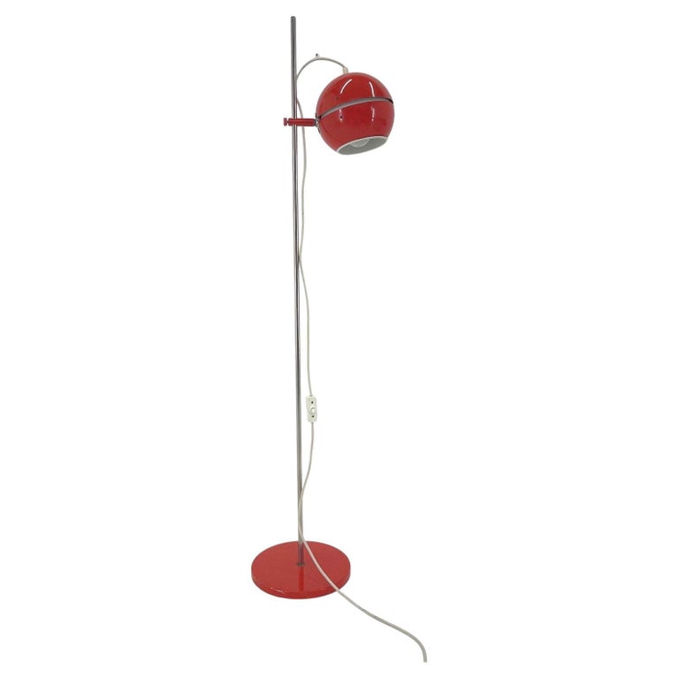 1960's, Space Age Red Floor Lamp, Germany For Sale at 1stDibs