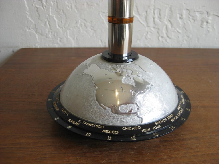 1960s Space Age Zenza Bronica Rocket Ship Globe Figural Desk Table ...