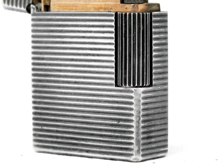 1960s St Dupont Lighter Silver Design Horizontal For Sale at 1stDibs