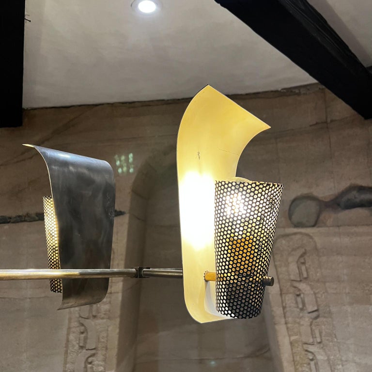1960s Striking Chandelier 4 Light Metal and Mesh Style of Pierre ...
