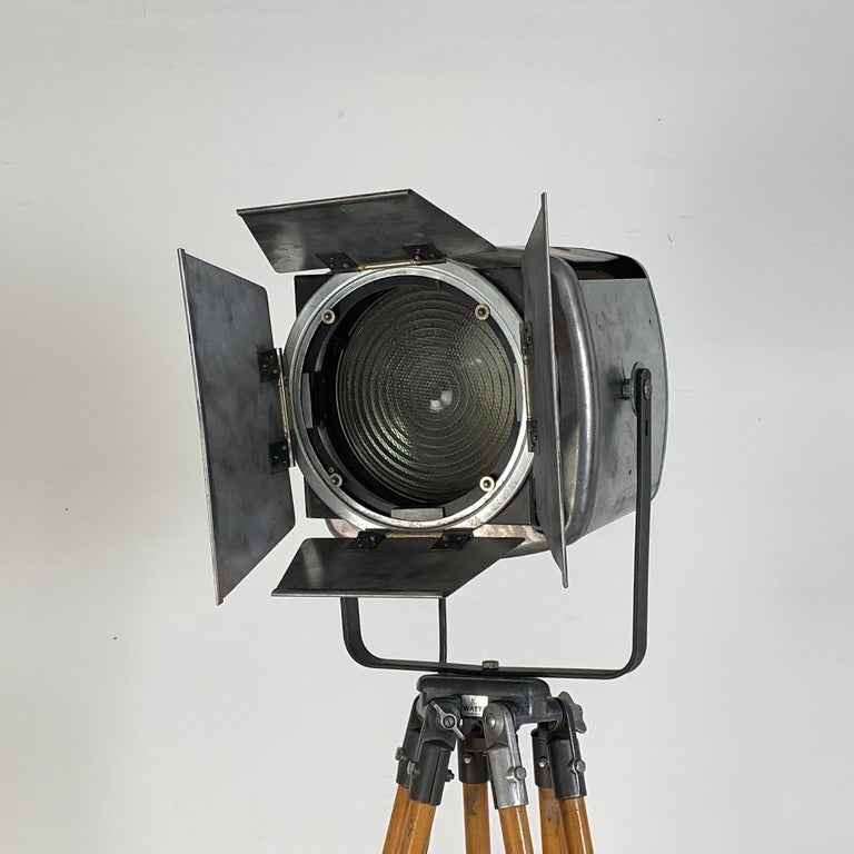 1960s Stripped and Polished Strand 743 Theatre Light on Vintage Wooden ...