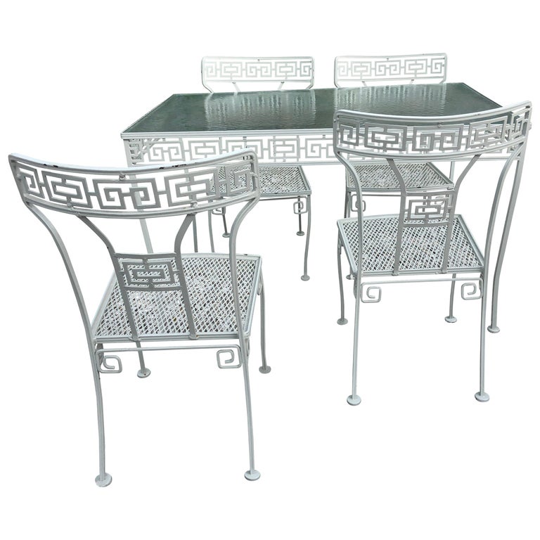 1960s Stunning Greek Key Dining Table and Chairs Salterini Parzinger ...
