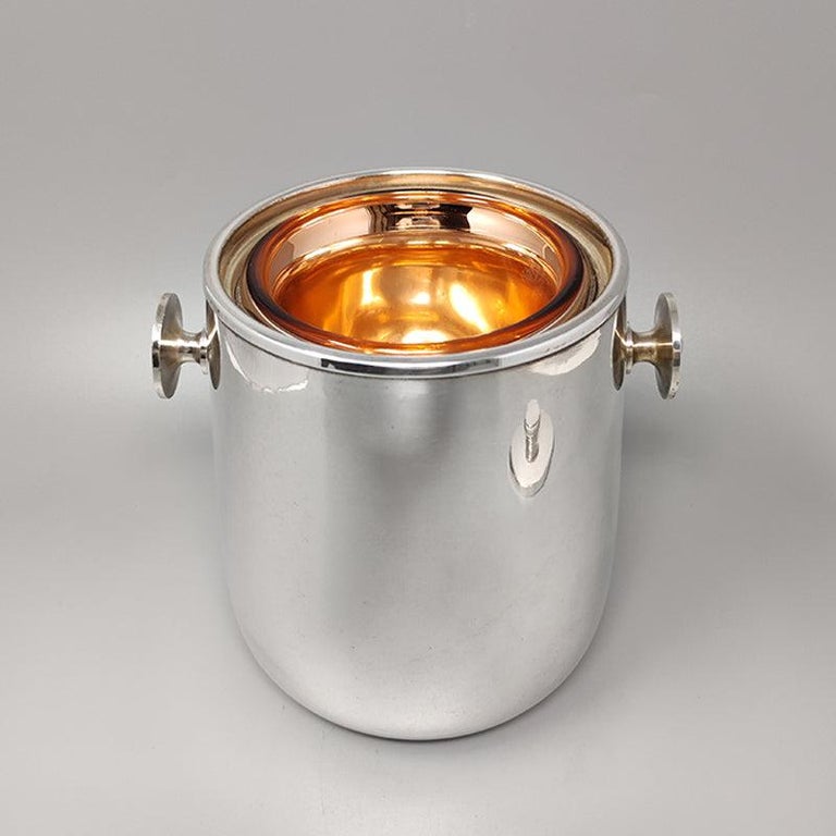 1960s Stunning Ice Bucket in Stainless Steel by Aldo Tura for Macabo at ...