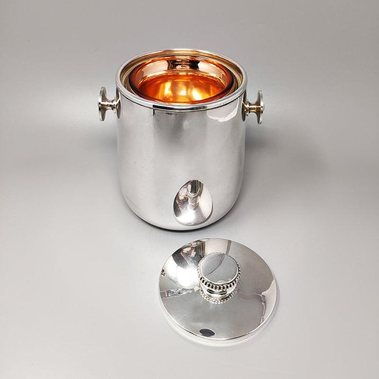 1960s Stunning Ice Bucket in Stainless Steel by Aldo Tura for Macabo at ...