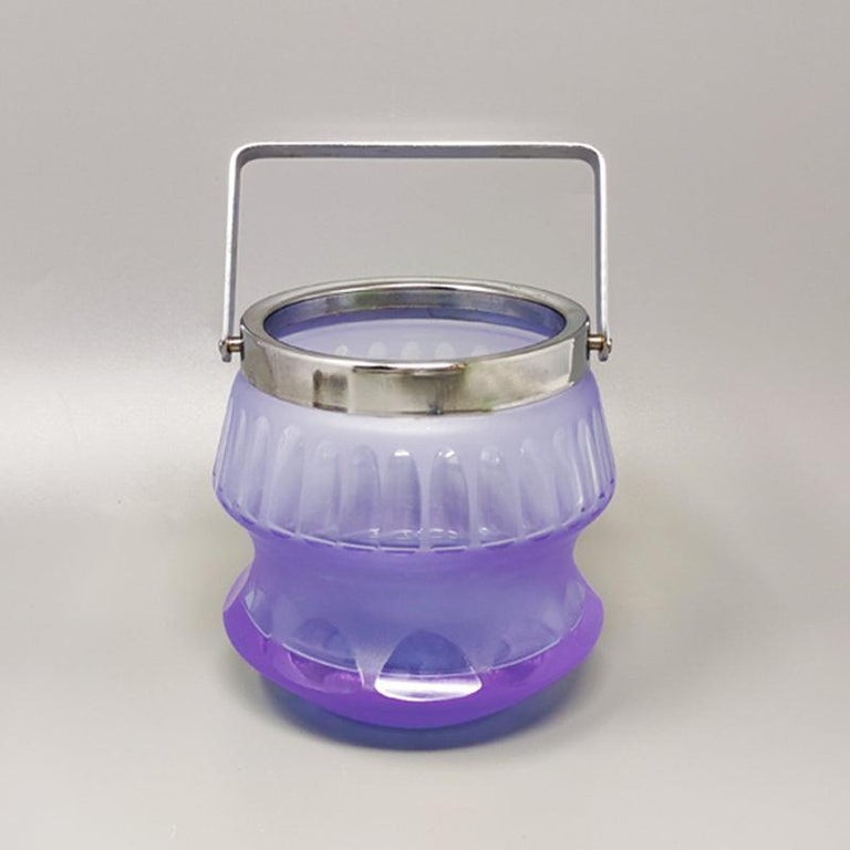 1960s Stunning Purple Ice Bucket Hand Carved In Murano Glass. Made in ...