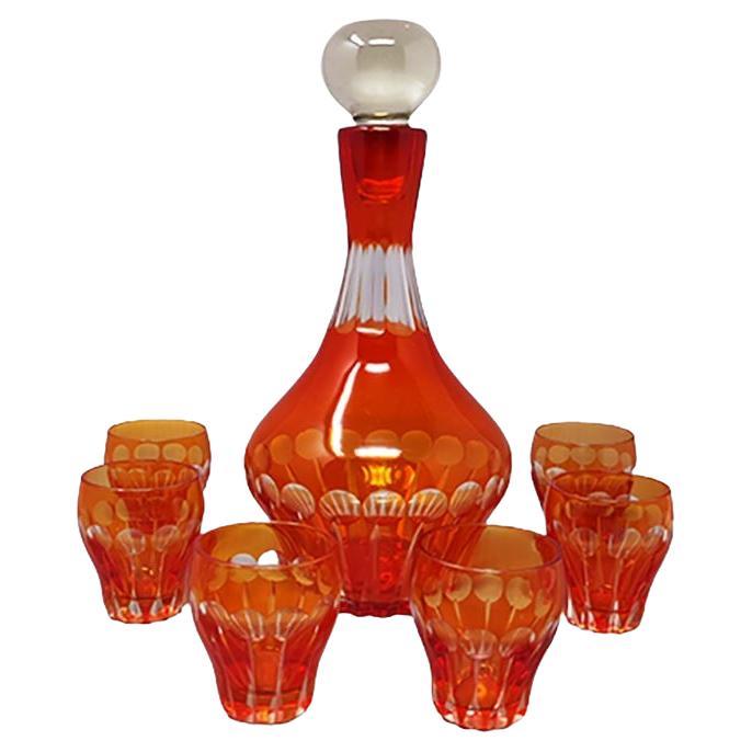 French Ruby Red Stemware Glassware Made in France Mid Century 1960s For ...