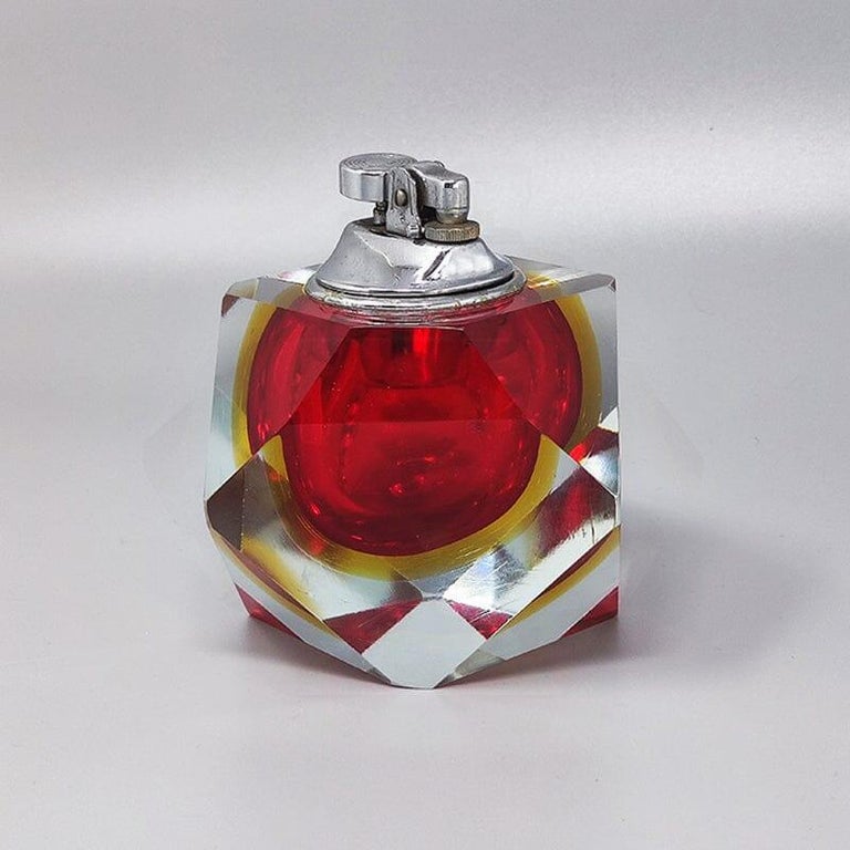1960s Stunning Table Lighter in Murano Sommerso Glass by Flavio Poli ...