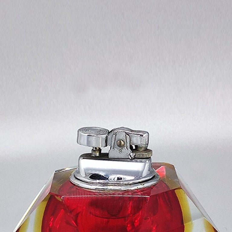 1960s Stunning Table Lighter in Murano Sommerso Glass by Flavio Poli ...