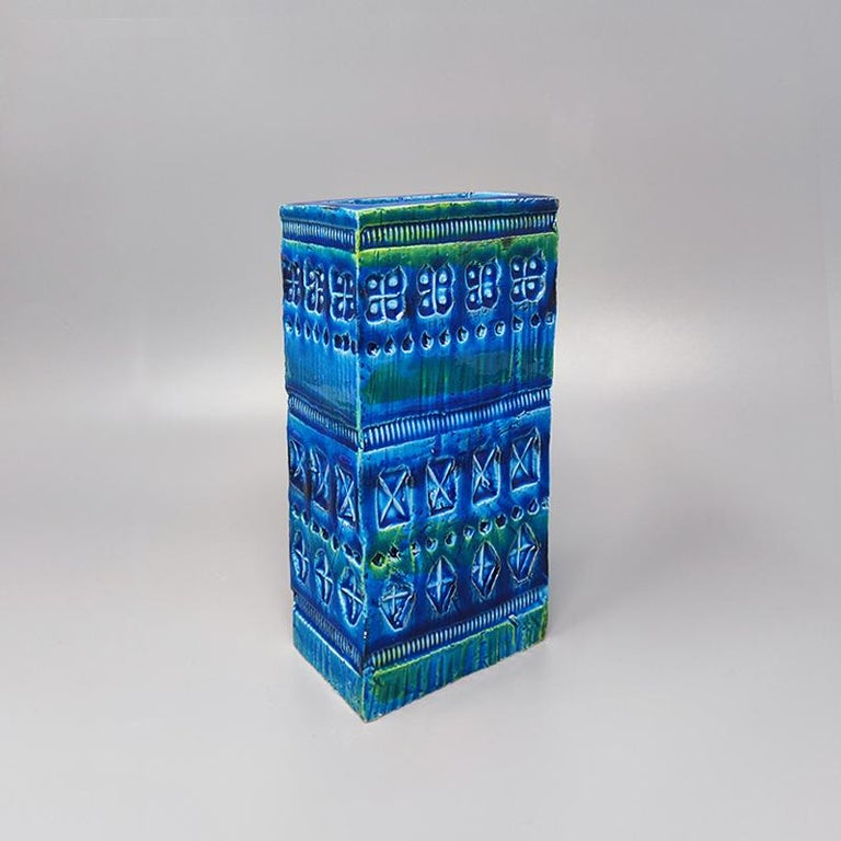 1960s, Stunning Vase by Aldo Londi for Bitossi "Blue Rimini Collection ...