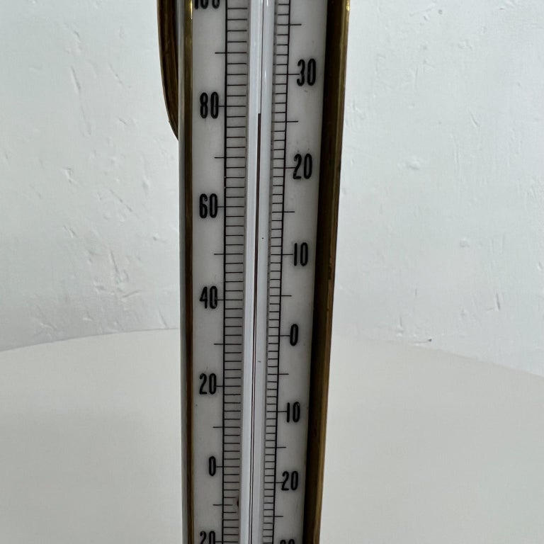 1960s Stylish Modern Vintage Hanging Stick Thermometer Solid Brass For ...
