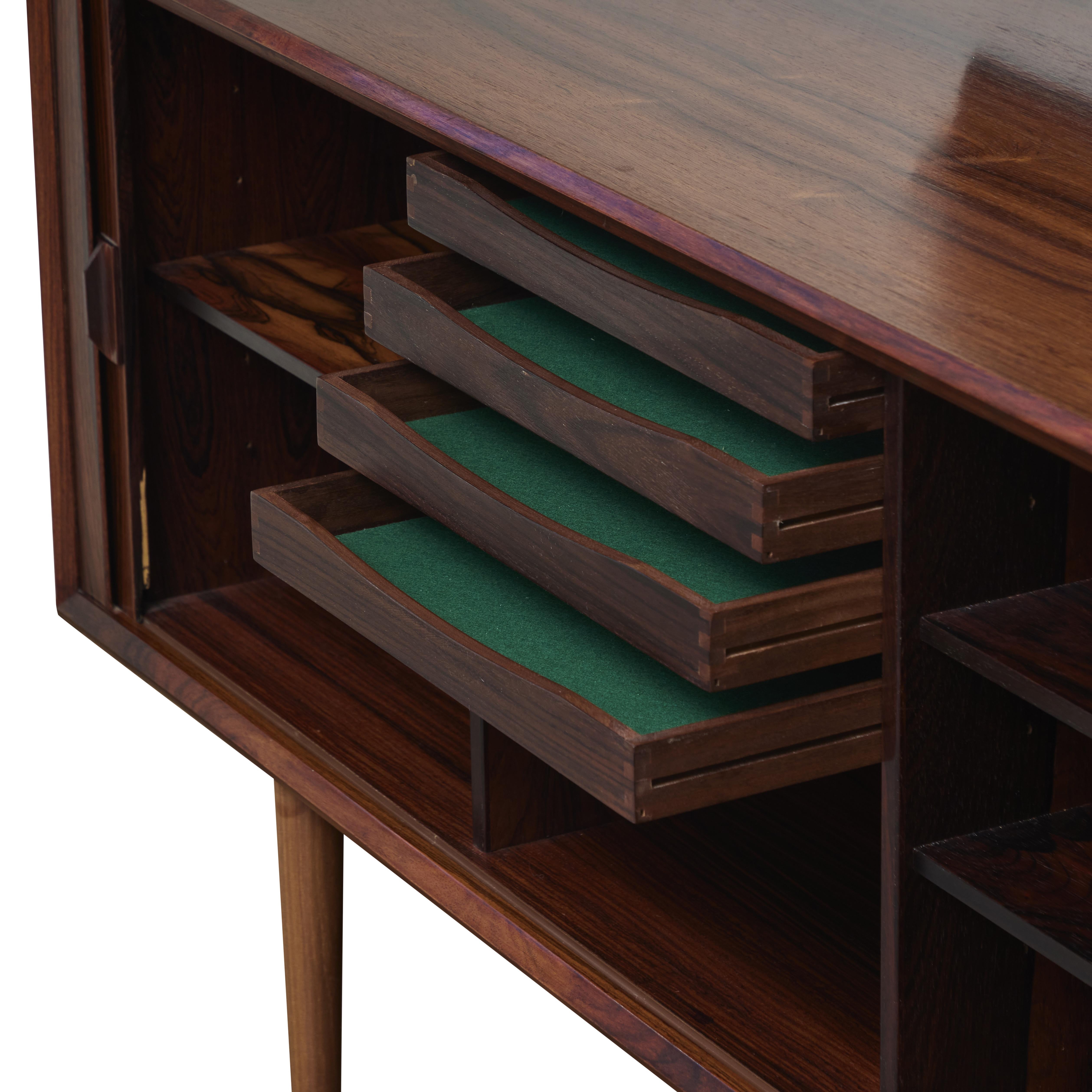 1960s Svend Aage Laresen Tambour Door Rosewood Credenza for Faarup ...