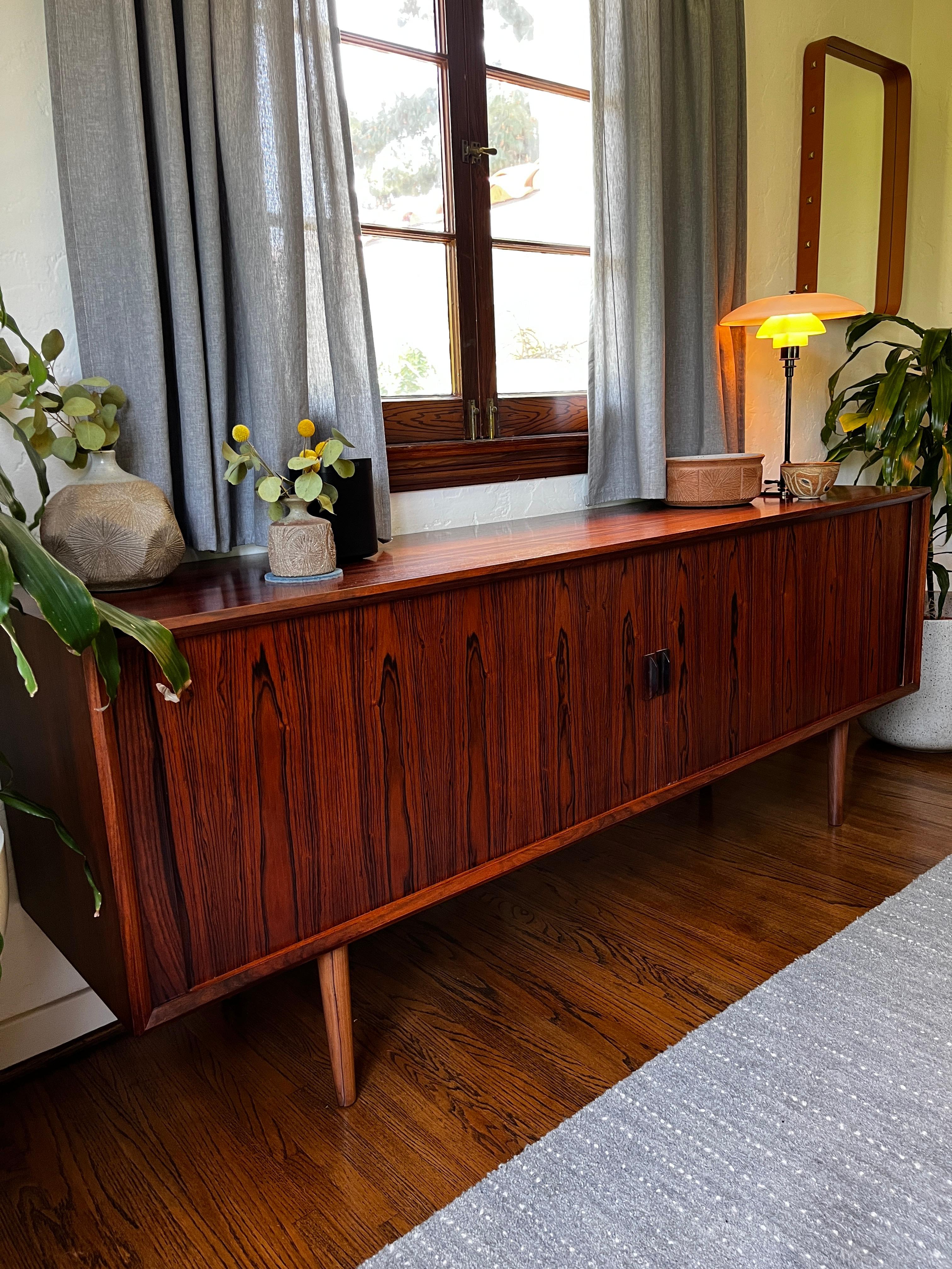 1960s Svend Aage Laresen Tambour Door Rosewood Credenza for Faarup ...
