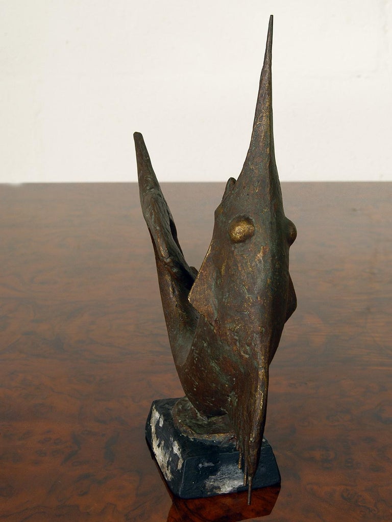 1960s Swedish Ceramic Bronze Sculpture ‘Marlin Thrusting’ by Hjalmar ...