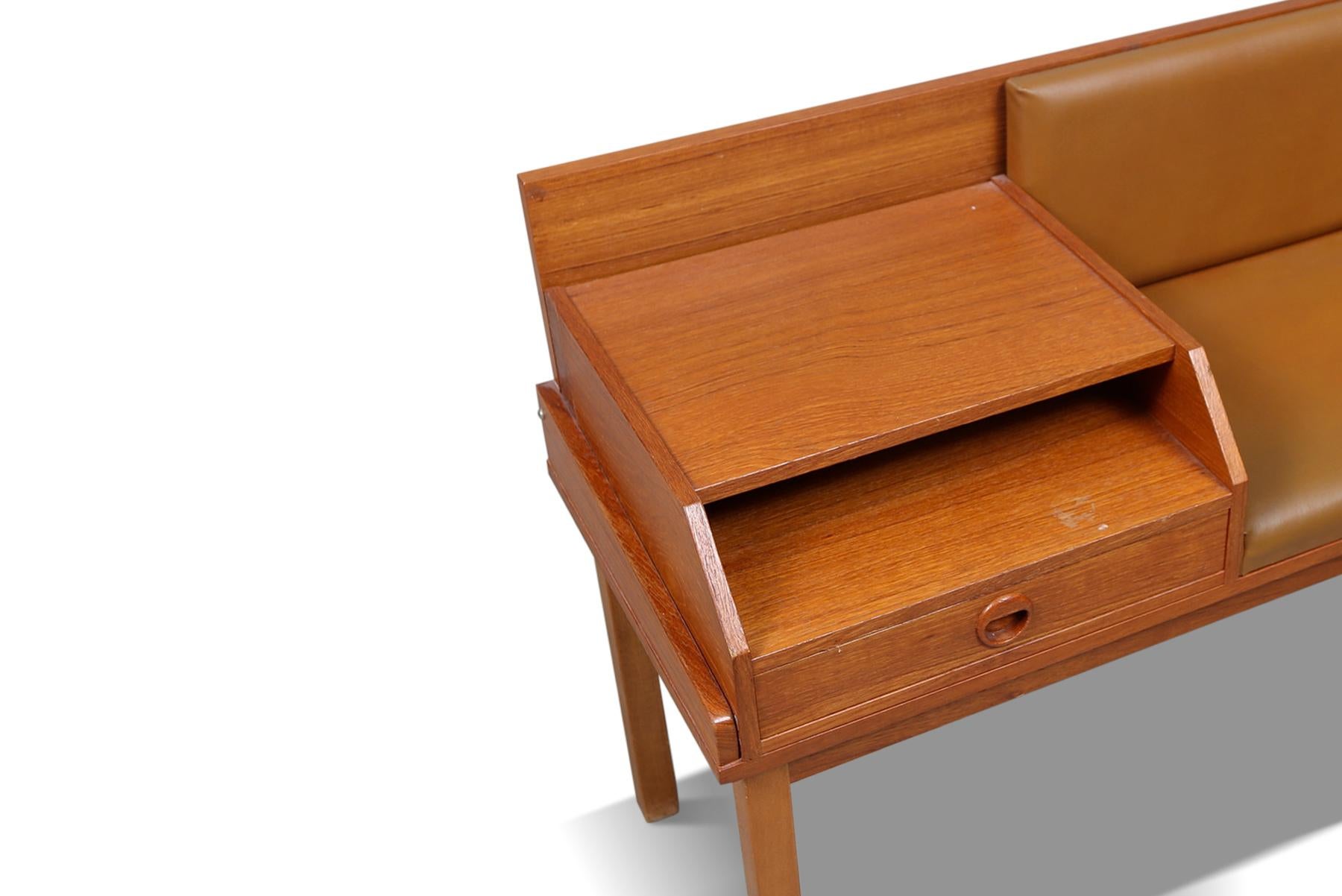 1960s Swedish Modern Teak Telephone Bench For Sale at 1stDibs