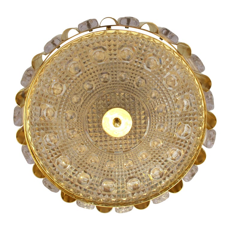 1960s Swedish Round Ceiling Light by Carl Fagerlund for Orrefors For ...