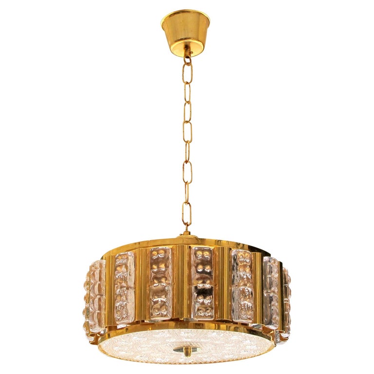 1960s Swedish Round Ceiling Light by Carl Fagerlund for Orrefors For ...