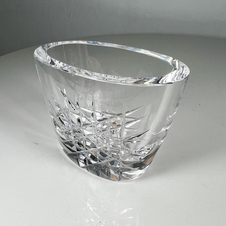 1960s Swedish Vintage Orrefors Crystal Glass Vase For Sale at 1stDibs