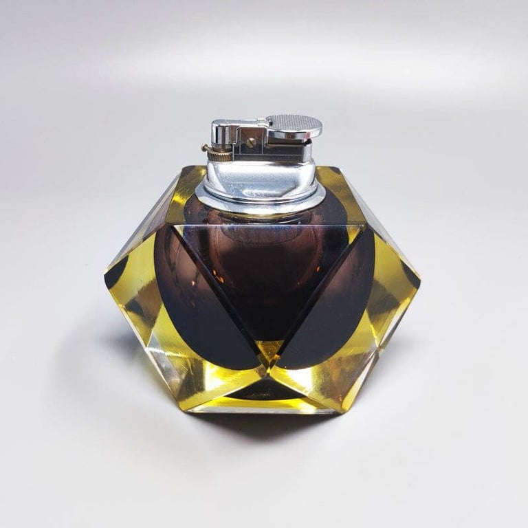 1960s Table Lighter in Murano Sommerso Glass By Flavio Poli for Seguso ...