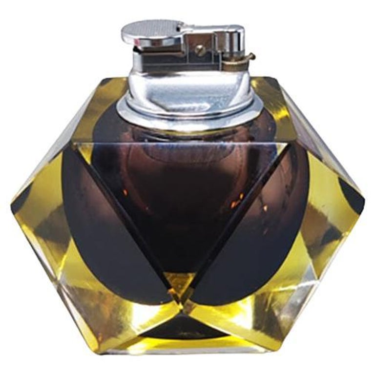 1960s Table Lighter in Murano Sommerso Glass By Flavio Poli for Seguso ...