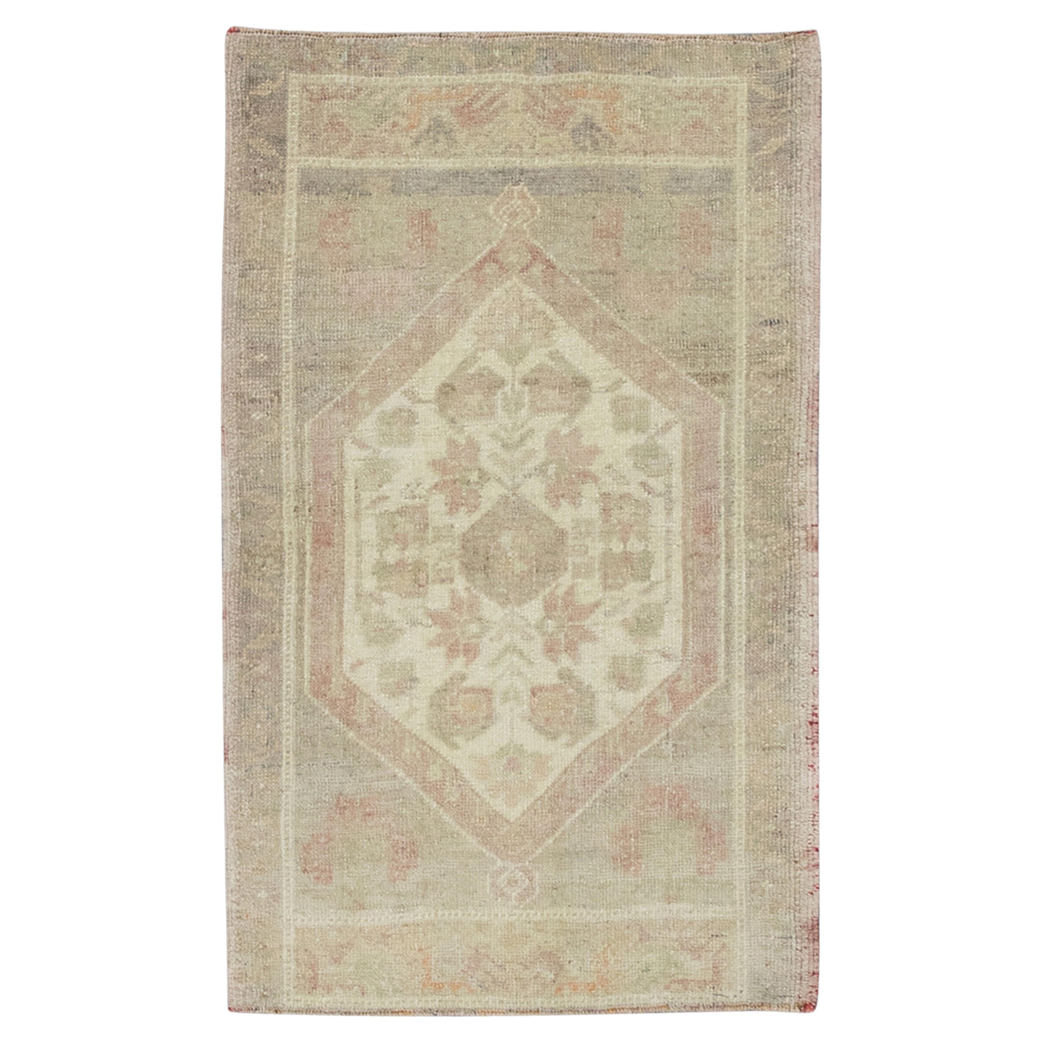 1960s Tan and Gray Vintage Turkish Mini Rug 1'3" X 2'10" For Sale at ...