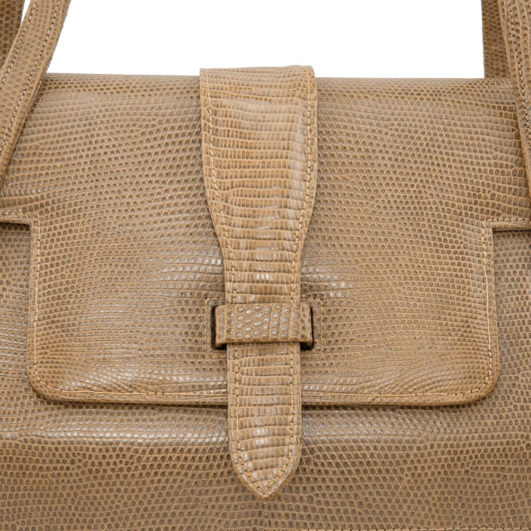 1960s Taupe Reptile Effect Handbag For Sale at 1stDibs