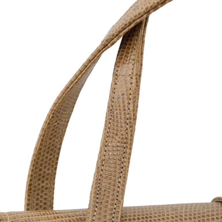 1960s Taupe Reptile Effect Handbag For Sale at 1stDibs